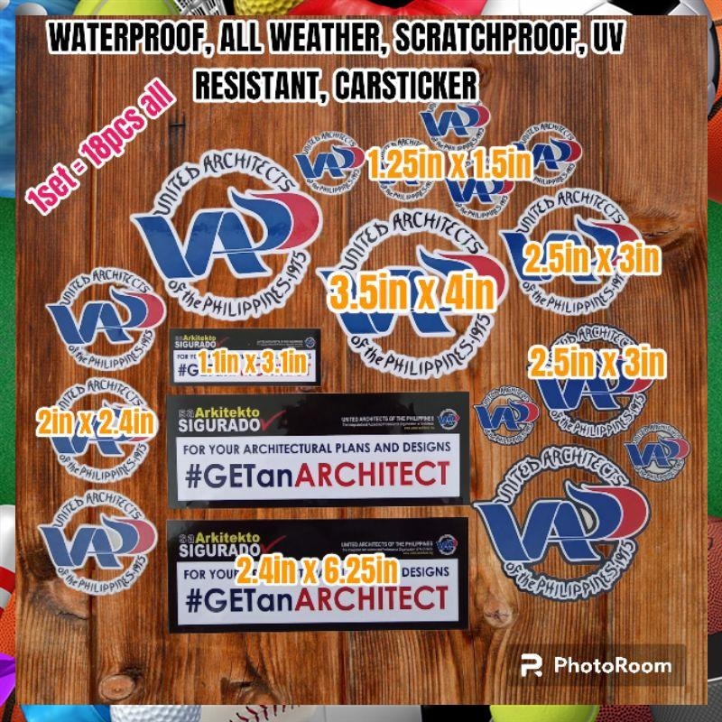 UNITED ARCHITECTS OF THE PHIL UAP LOGO CAR STICKER VINYL HOLOGRAM 3M ...