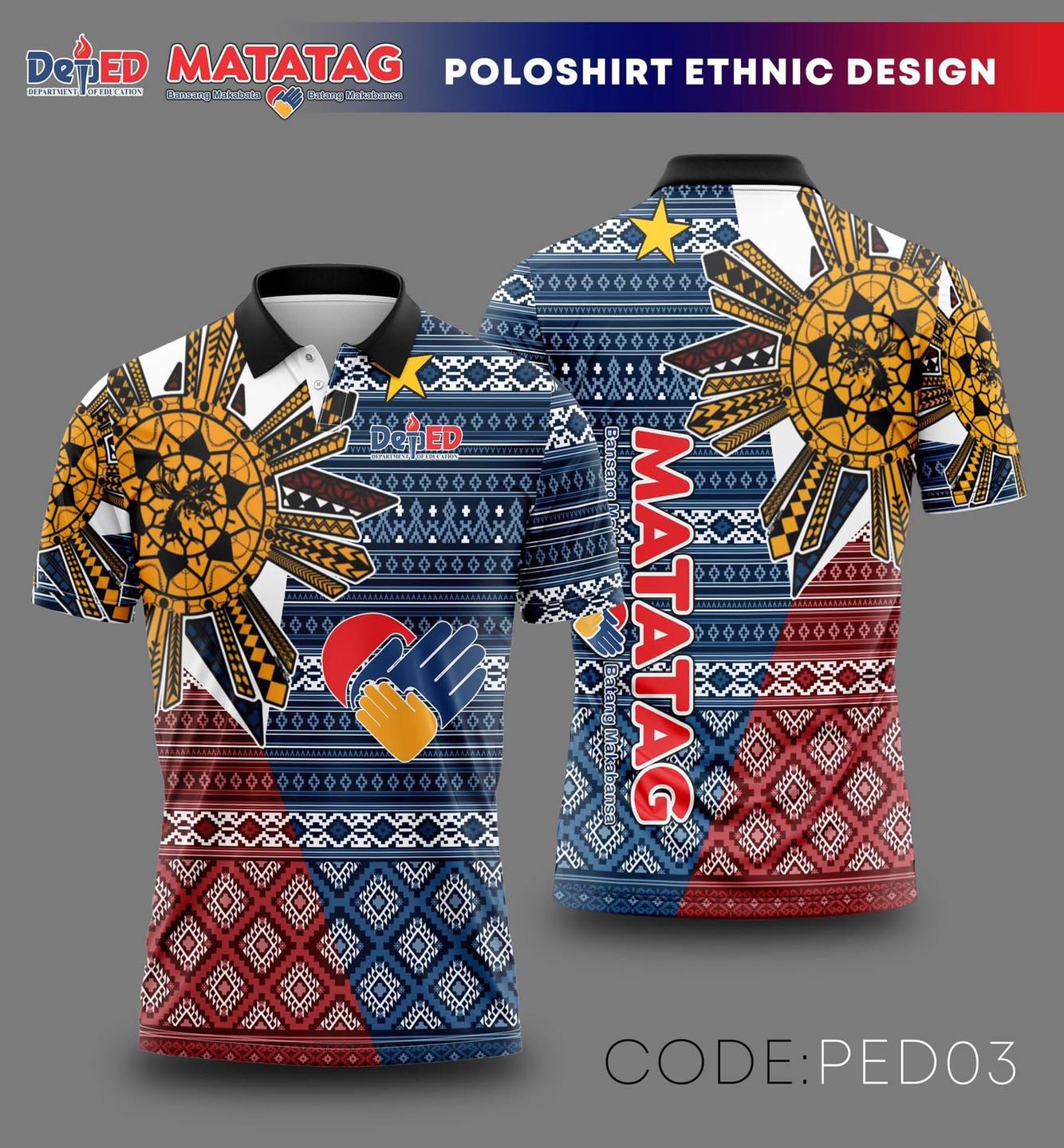 DEPED MATATAG POLO SHIRT ETHNIC DESIGN FULL SUBLIMATION POLO-Shirt FOR ...