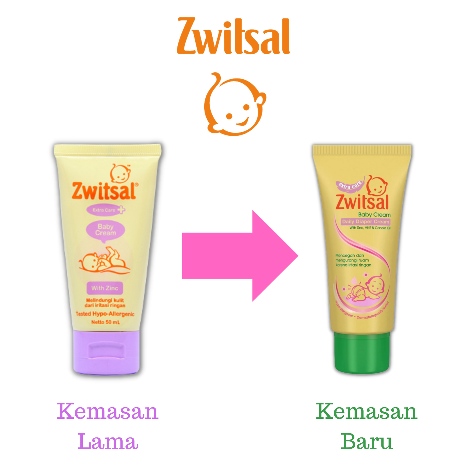 Zwitsal Extra Care Baby Cream with Zync 50ml Tub Kemasan Baru | Lazada ...