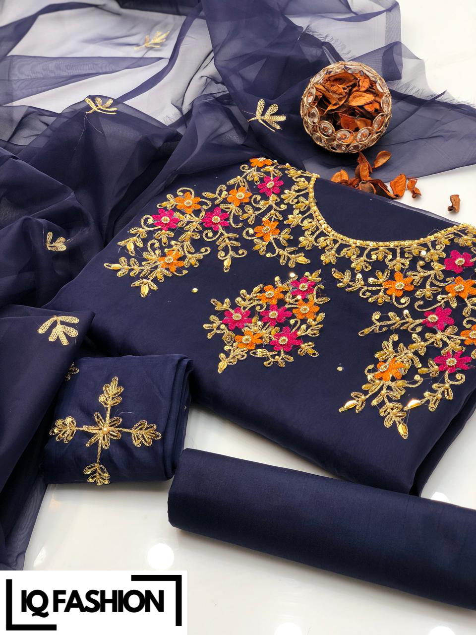 Organza Dress for Girls - Ladies Suits - 3 Piece Unstitched Dresses for ...