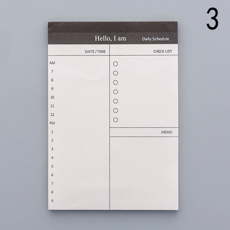 Daily Schedule Memo pad To Do List Time Sticky note Schedule planner ...