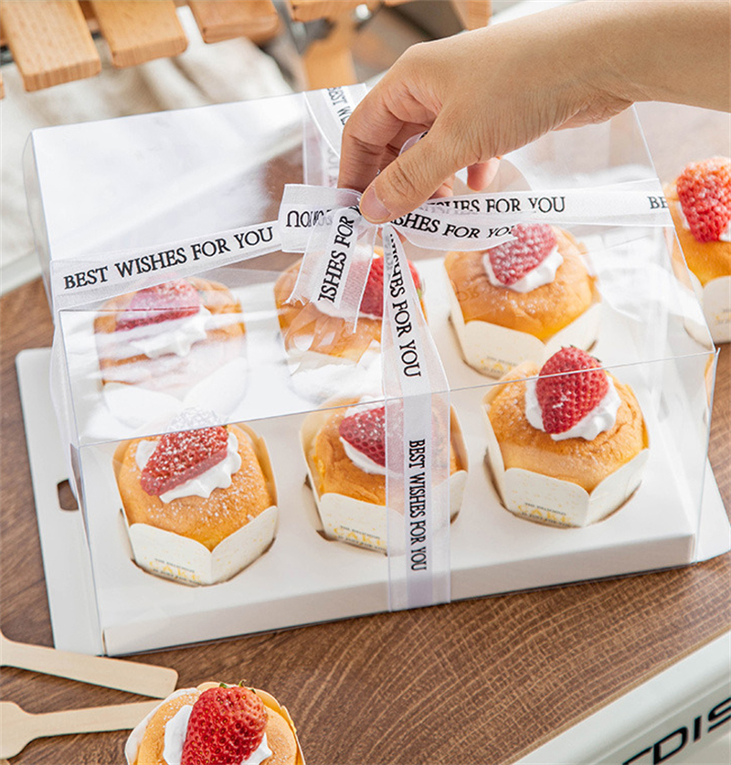Stobag 5pcs Transparent Cupcake Boxes Yolk Cake Pudding Baking ...