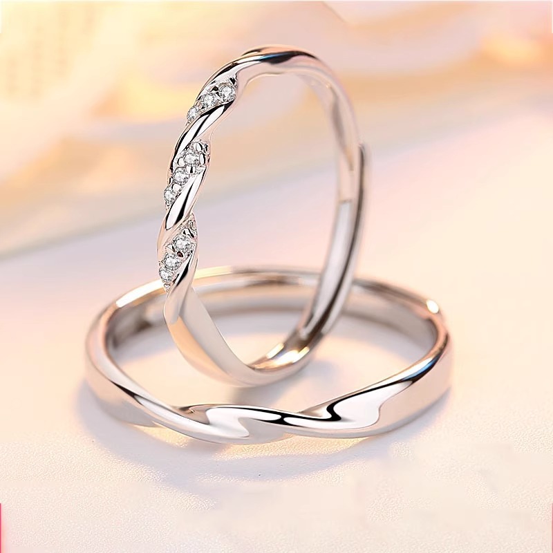 【Special offer】Mobius Ring Couple's Ring Silver Plated Opening Adjusting Couple's Ring Premium ...