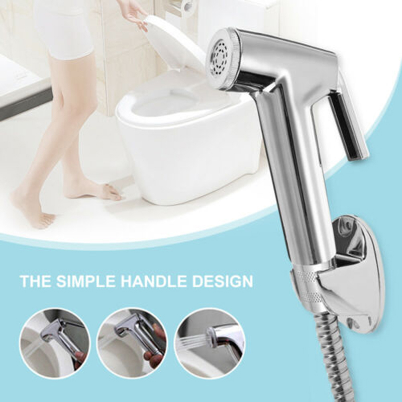 Chrome Bidet Spray Tap Hygienic Toilet Shower Head Hose Bathroom ...