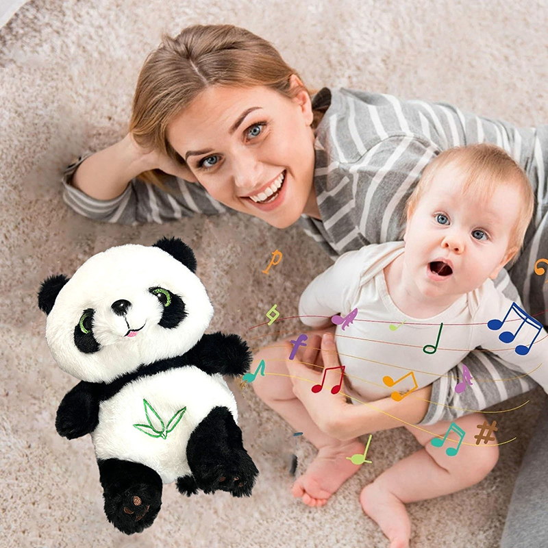 Newborn Breathing Bear Panda Soothing Musical Plush For Baby Sleep ...