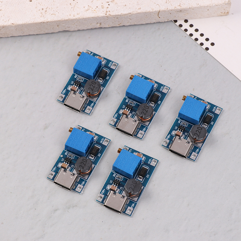 5Pcs Boost Module MT3608 Type C Step Up Converter DC-DC 2A Boost Regulator Voltage Converter ...