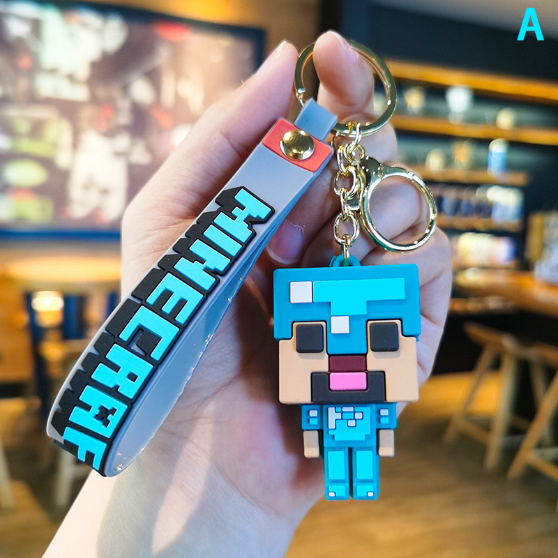 Classic Game Minecraft Figure Model Toys Keychain My World Steve Doll ...