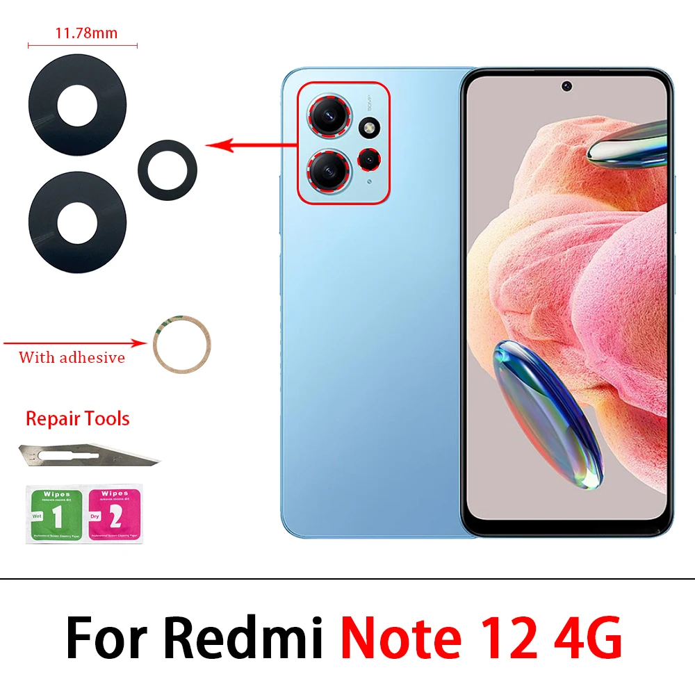 Jiufeng Fashion Rear Back Camera Glass Lens For Xiaomi Redmi Note 12 ...