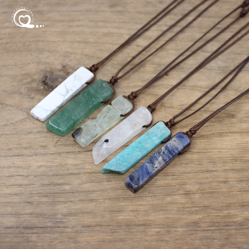 Healing Crystal Natural Stone Slice Pendants Necklace,Reiki Chakra Gmes ...