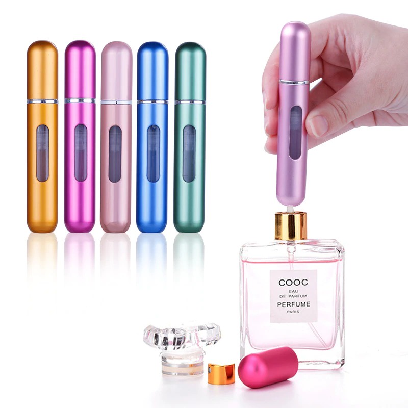 5ml Portable Mini Aluminum Refillable Perfume Bottle With Spray Empty ...