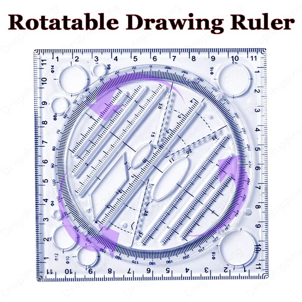 Stationery Protractor Geometry Drawing Ruler Transparent 3D Scale ...
