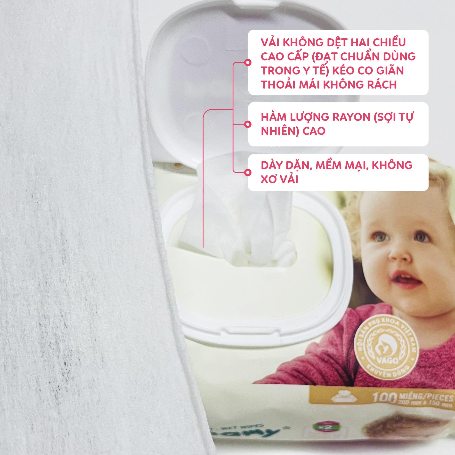 Khăn ướt 30 tờ Mamamy dưỡng ẩm kháng khuẩn ngừa hăm rôm sảy an toàn cho ...