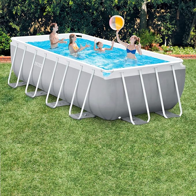 Intex 4 m x 2 m x 1.22 m Prism Frame Rectangular Pool Set | Lazada ...