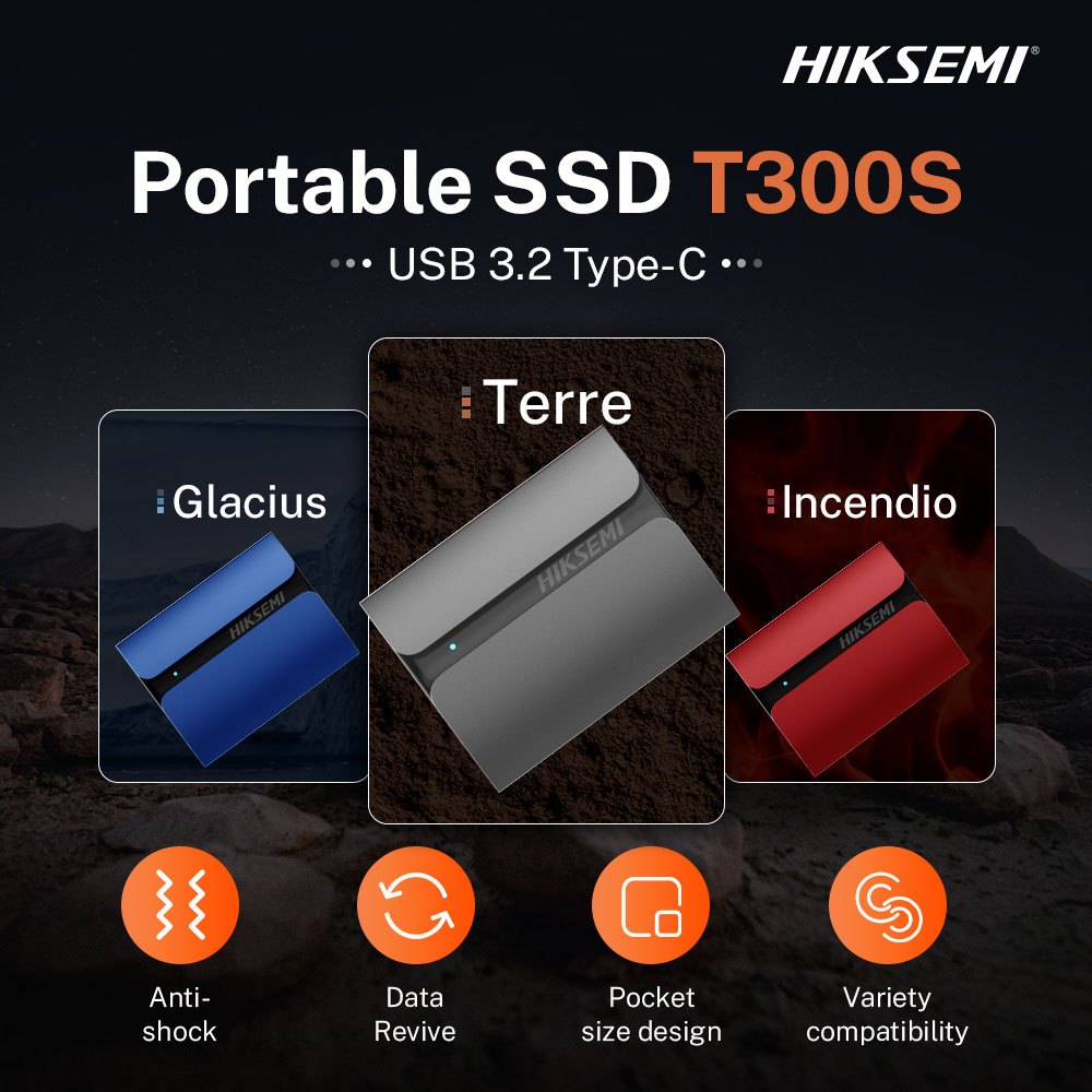 (READY STOCK) Hiksemi T300S 1TB USB 3.2 Type-C Portable SSD (TLC ...