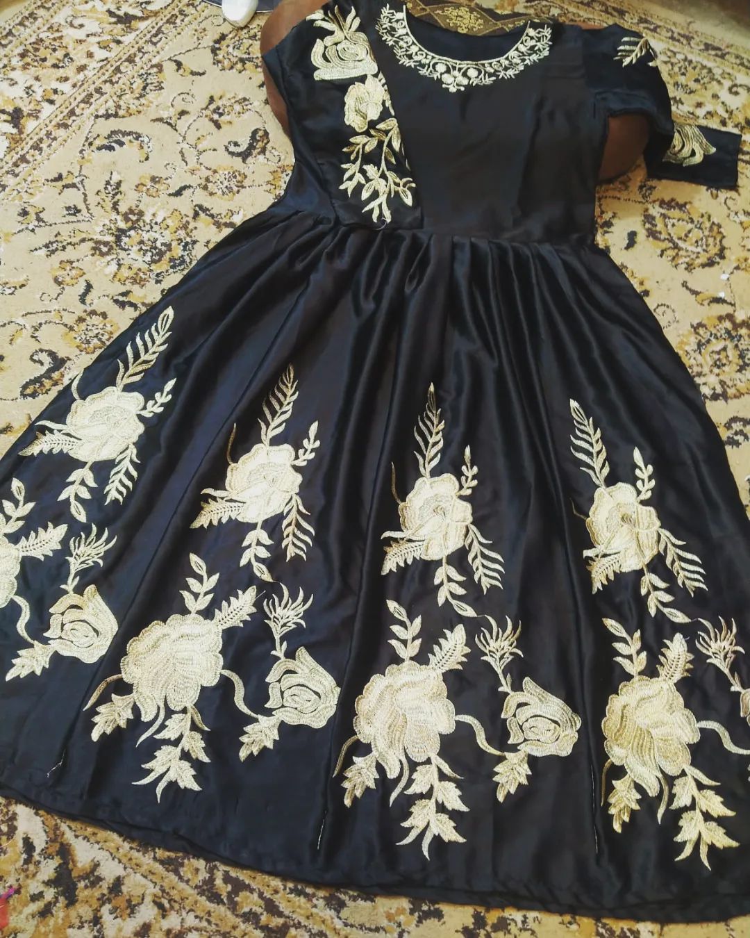 Designer Fully Heavy Embroidered Flower Stitched Silk Maxi for Girls ...