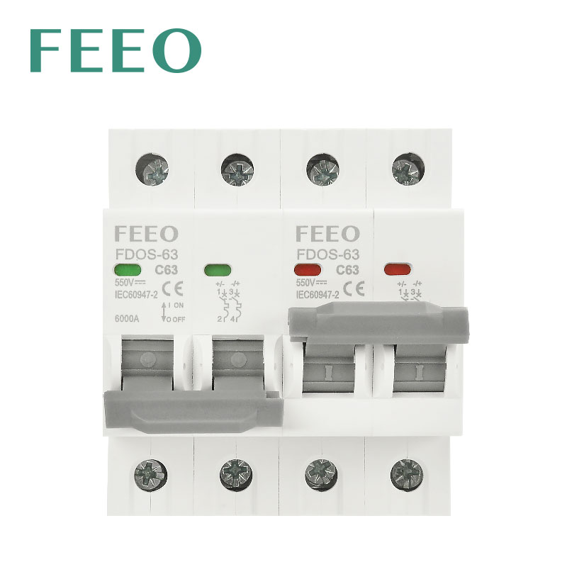 FEEO 2P+2P 550V 63A DC Dual Power Manual Transfer Switch MTS Interlock ...