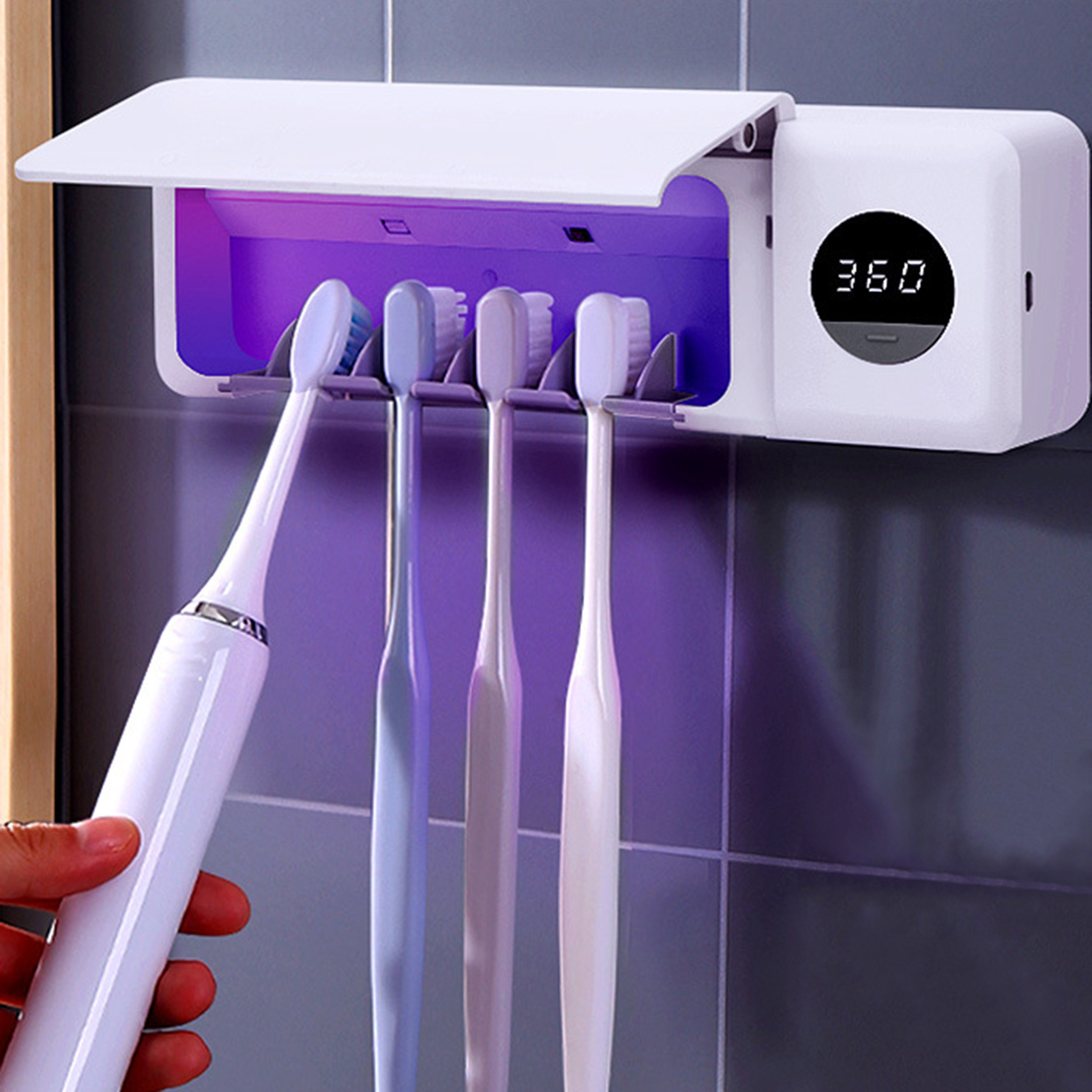 Wall Mounted Toothbrush Holde Uv Light Toothbrush Sanitizer Uv ...