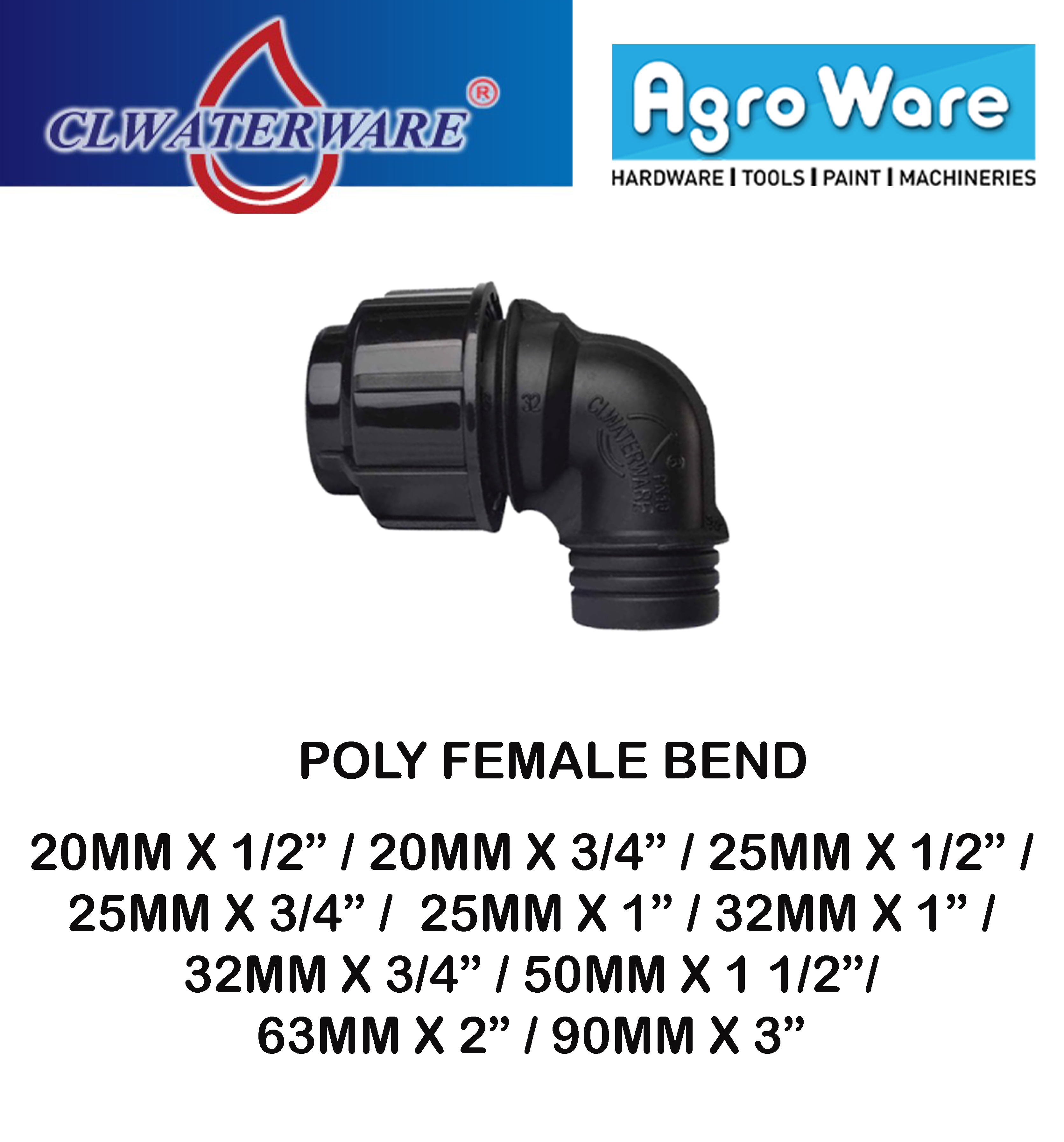 Poly Female Bend 20mm - 90mm | Lazada