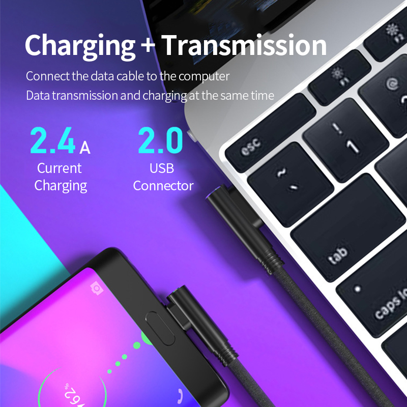 Type-c Data Cables Micro USB Cable Double 90 Degree Right Angle Elbow ...