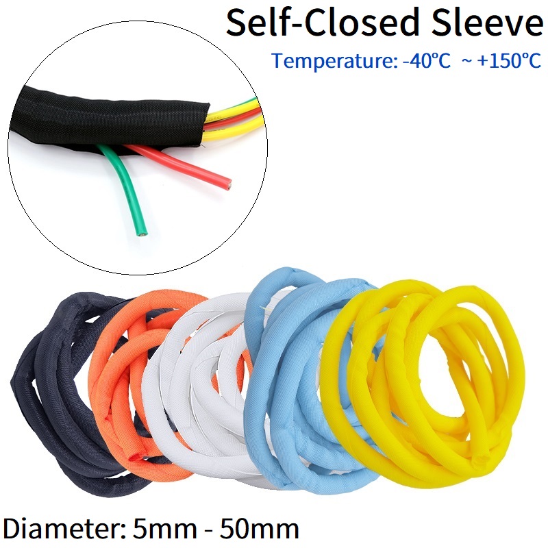 1/5M Self Closing PET Expandable Braided Sleeve Self-Closed Flexible ...