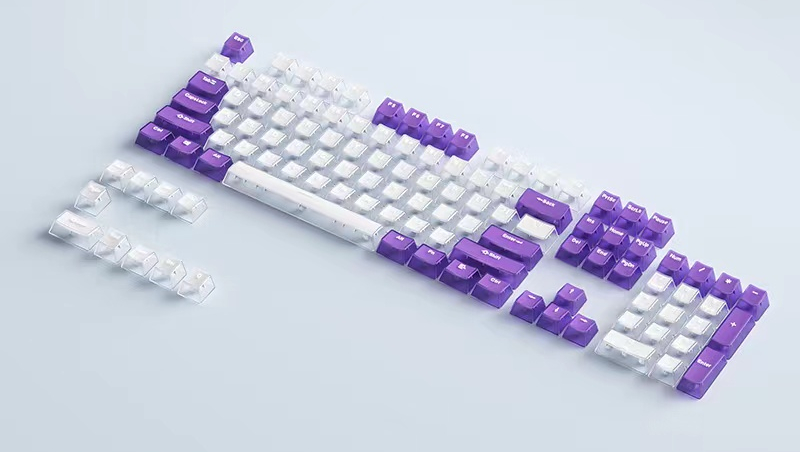 PBT Crystal Keycaps 114 Keys Custom OEM Profile Key caps Cherry Mx ...