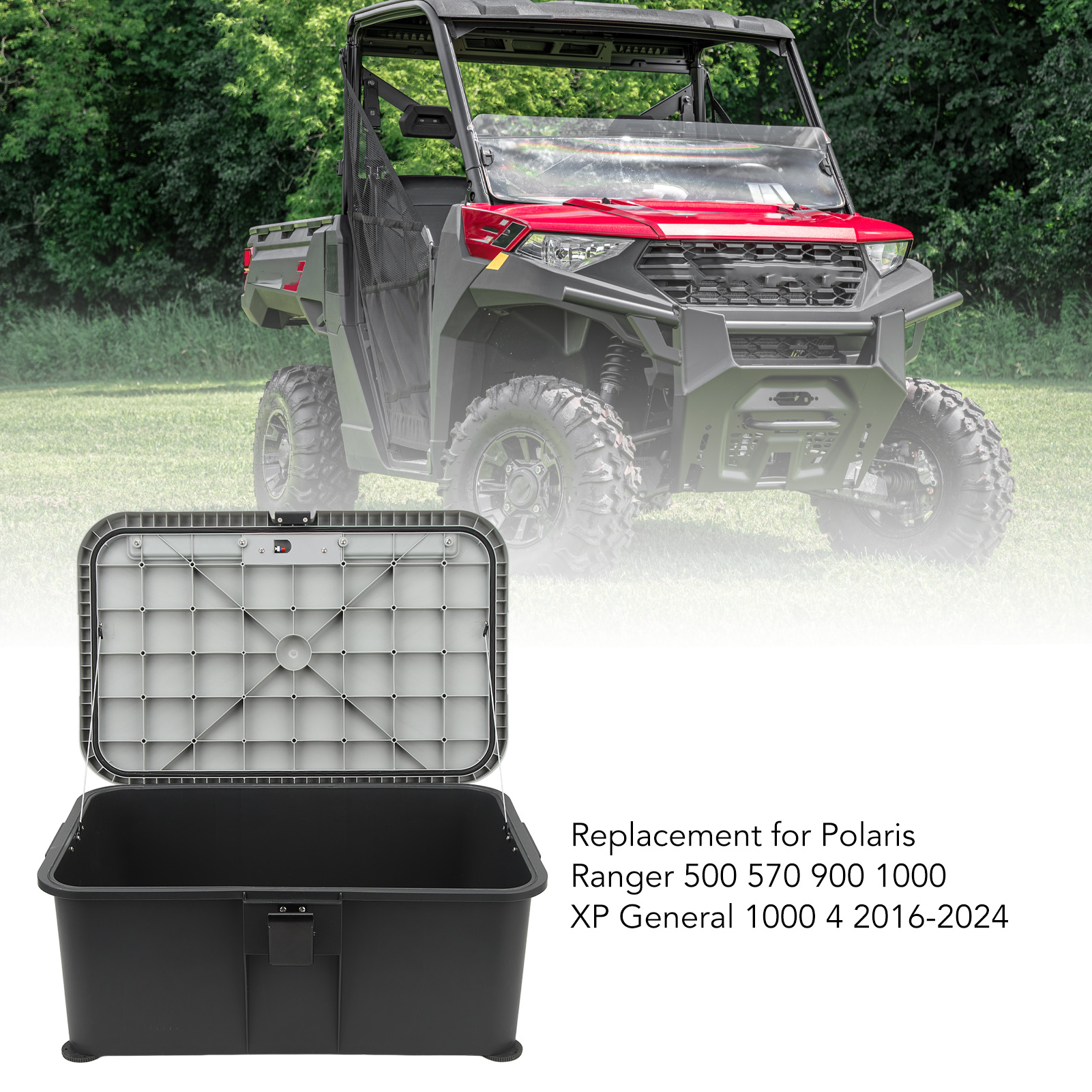 UTV Bed Cargo Box 200KG Load Capacity UTV Rear Cargo Bed Box with Solar ...