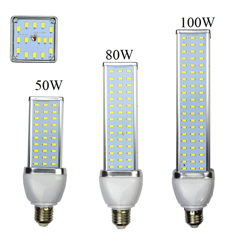 【TopazTrove】Aluminum alloy 30W 40W 50W 60W 80W 100W LED lamp E27 B22 E40 110V or 220V Corn Bulb ...