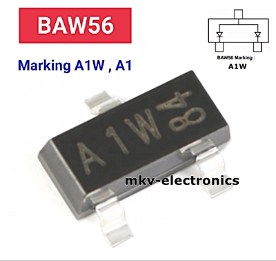 (10ตัว) BAW56 , Marking A1W , A1 , SOT-23 High-speed switching diodes 0.3A 90V | Lazada.co.th