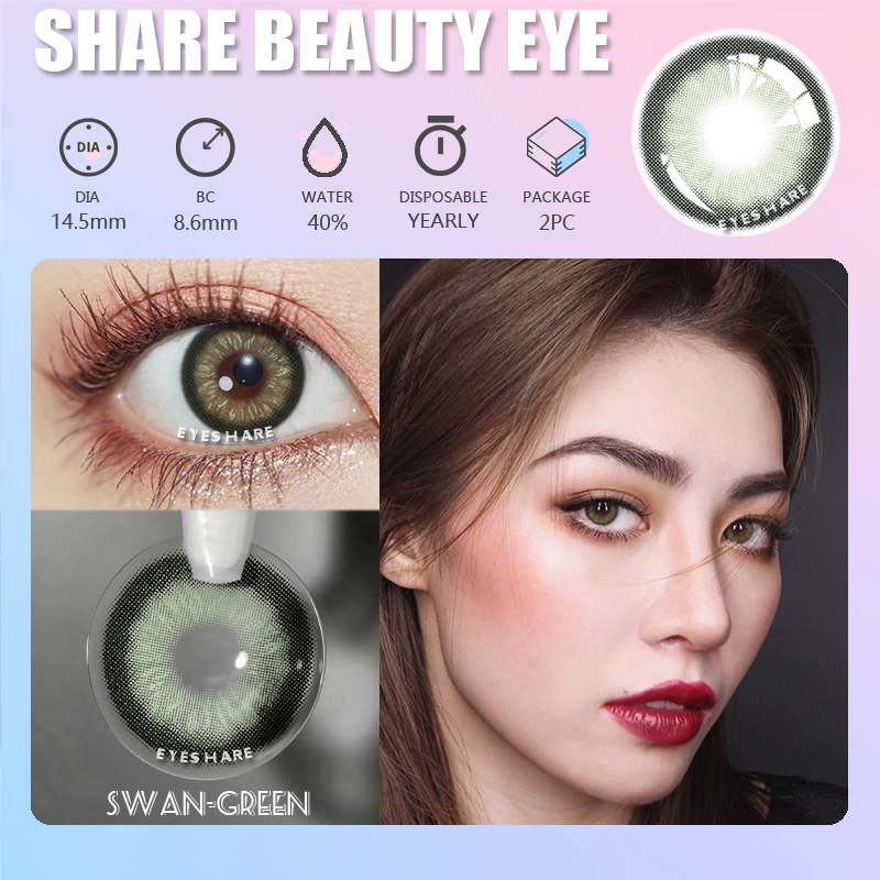 Eyeshare SWAN Contact Lenses 1 Pair 14.5mm Chocolate Blue Gray Green ...