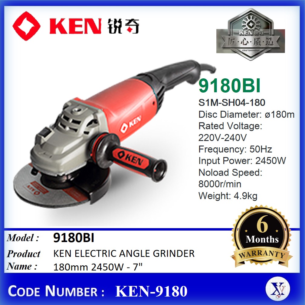 KEN-9180 | KEN 9180BI 7" ANGLE GRINDER 180mm 2450W | KEN 9180 | KEN ...