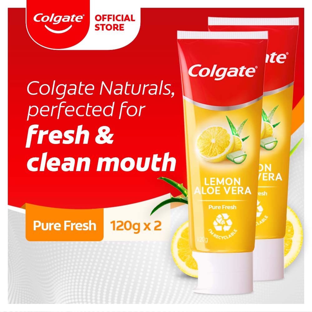 Colgate Natural Pure Fresh Lemon 120g x 2 | Lazada