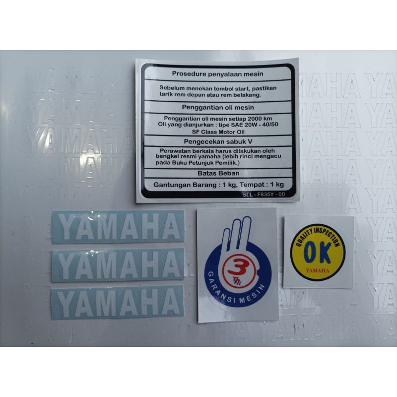 stiker sticker gambar lis prosedur garansi 3 tahun yamaha mio sporty ...