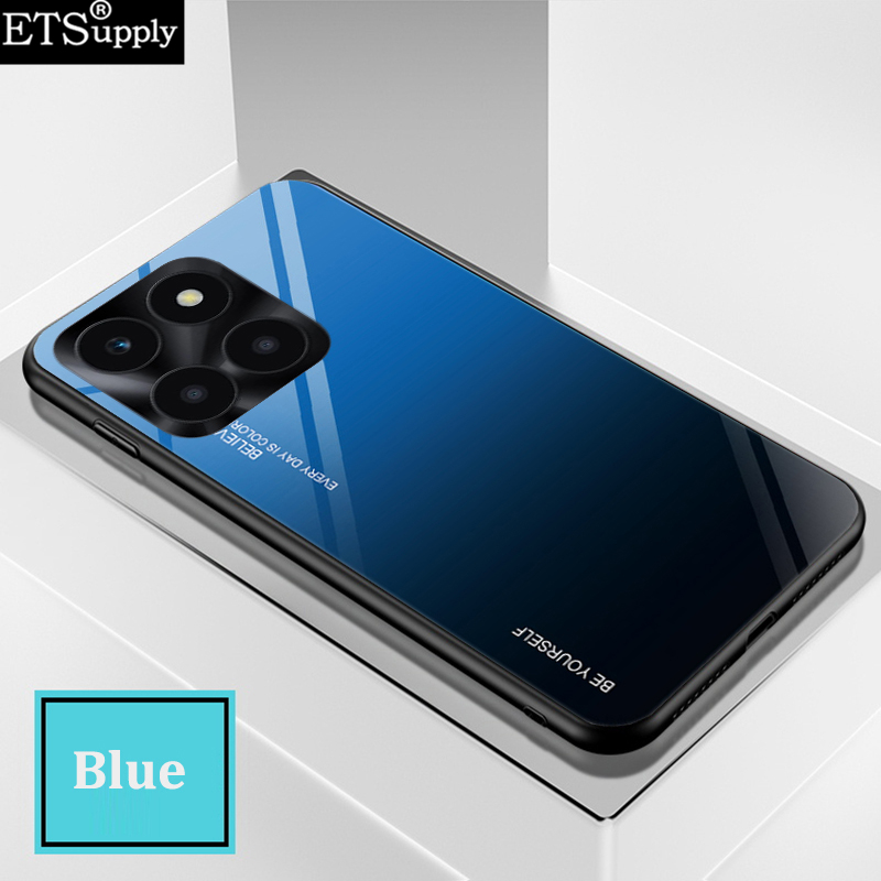 Phone case For Honor X6B 4G Gradient Mirror Tempered Glass Protector ...