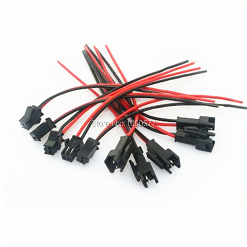 10 Pairs/lot 10cm 2pin Sm 2p Led Cable Connector Male Female Adapter El ...