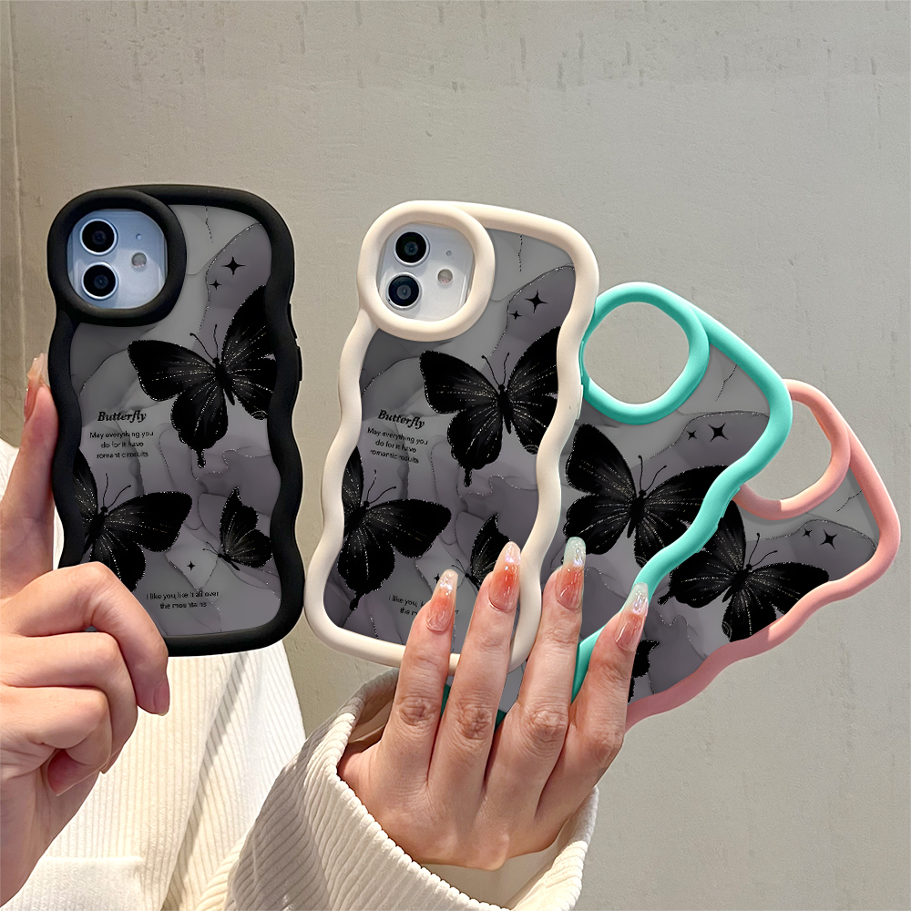 Hontinga for Samsung A05S A05 A04S A03S A03 A04E A04 A02S M02S Back Cover Black Butterfly ...