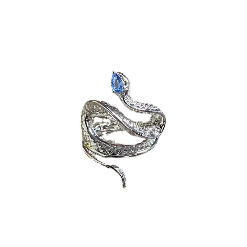 Topaz Spirit Snake Open Ring Women's Niche Design Ins Cold Style Snake ...