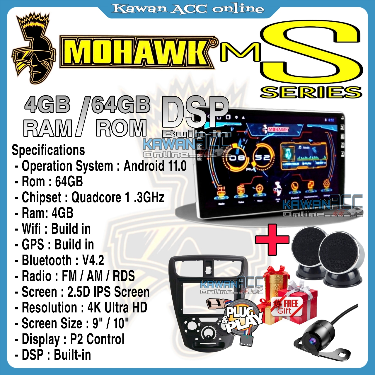 MOHAWK Android Player PROTON **Free*Casing*Camera*DVR*Speaker (2+32GB/2 ...