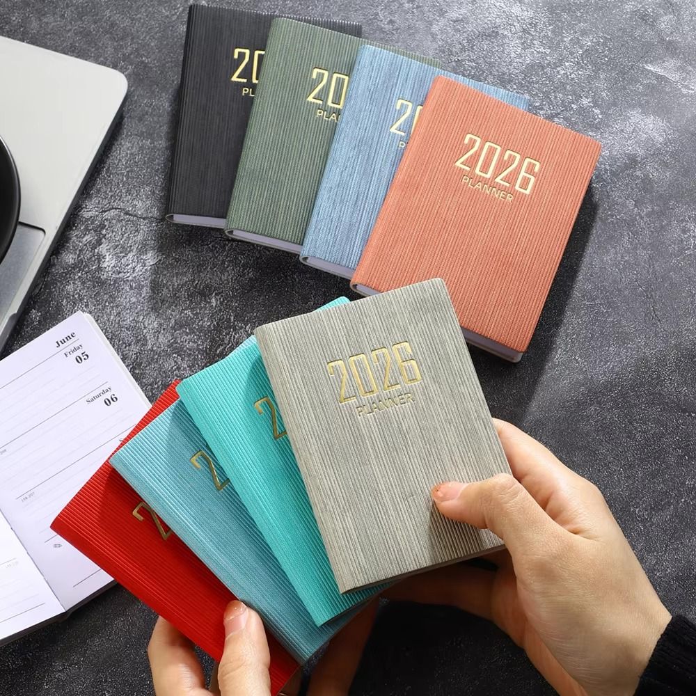 2Pcs Journal 2026 A7 Planner Book 64 Sheets 128 Page Mini Portable ...