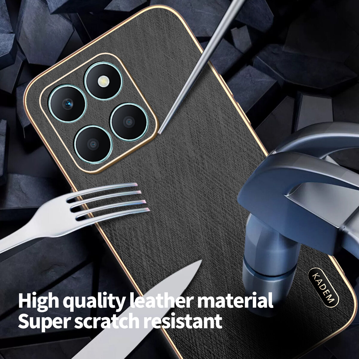 lthmy for Honor X6A cover Electroplated Frame PU Leather Backboard Non ...