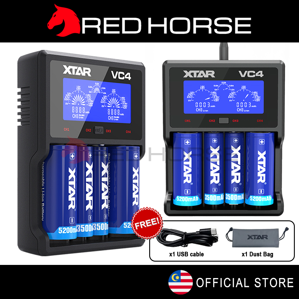 RED HORSE Original XTAR LCD USB Universal Portable Display Battery ...