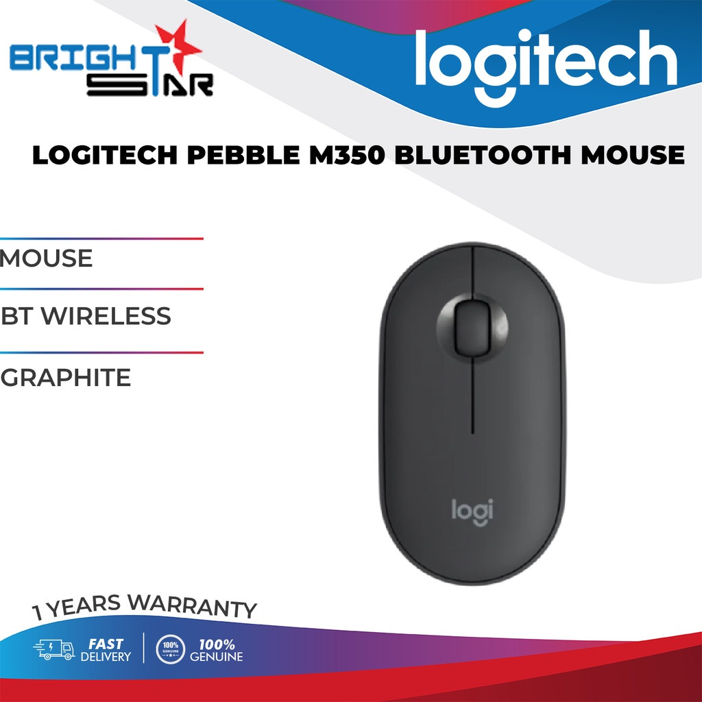 LOGITECH PEBBLE M350 BLUETOOTH MOUSE / BT WIRELESS / GRAPHITE,SAND ...