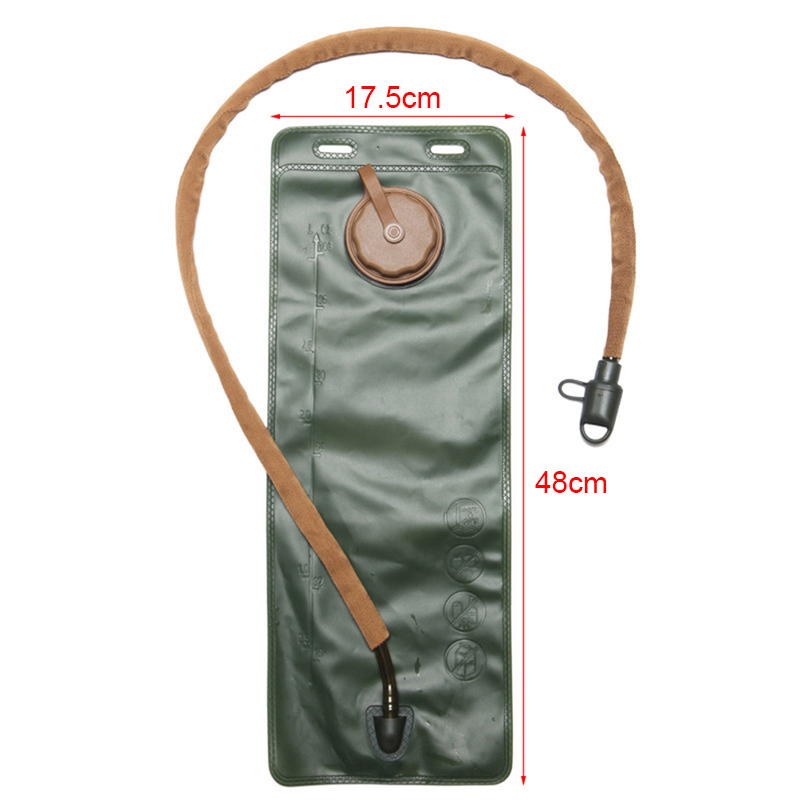 Folding Water Bag with Drinking Tube 3L Hydration Bladder Leak Proof ...