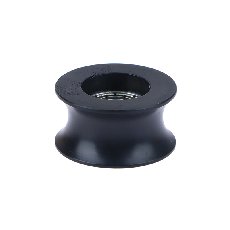 Black 14mm Diameter Track Wheel Rubber Coating 5*26*13 Nylon POM ...