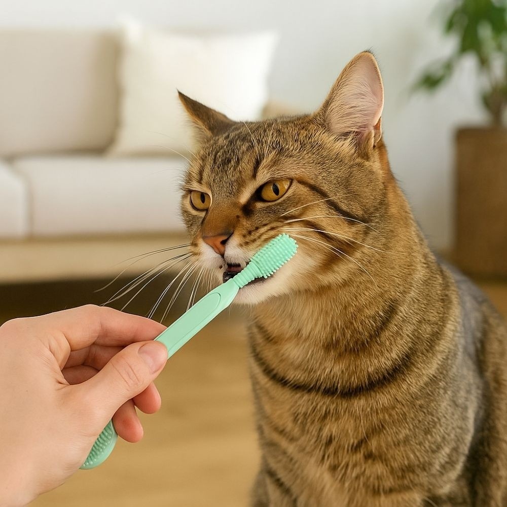 FORDER ชุดเครื่องมือดูแลช่องปาก แปรงสีฟันสำหรับสุนัขแบบสองหัว ดูแลฟัน ...