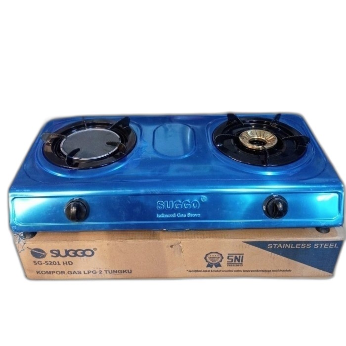 Kompor Gas 2 Tungku Mix Bara SUGGO SG-201 Stainless | Lazada Indonesia