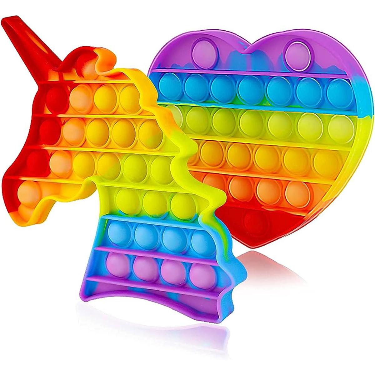 Pack Of 2 Silicon Stress Relief Push Pop-it Multicolor For Kids ...