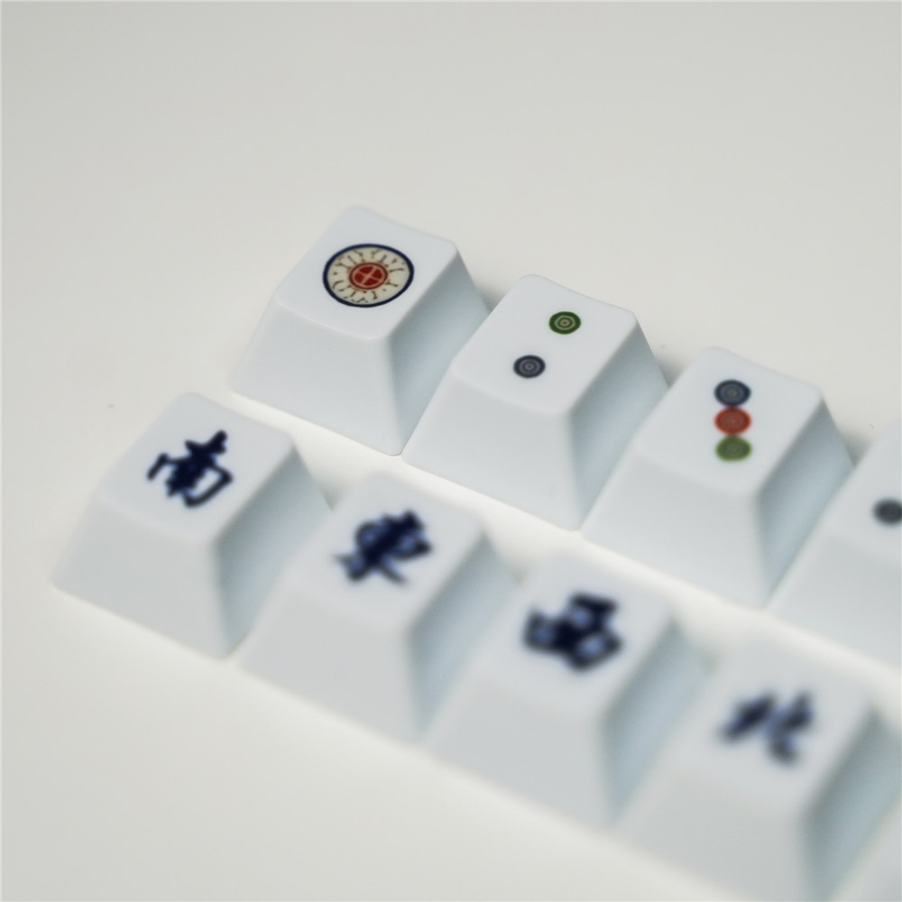【I was hyLed uL】Mahjong Keycaps PBT DYE Sublimation Keycaps Cherry ...