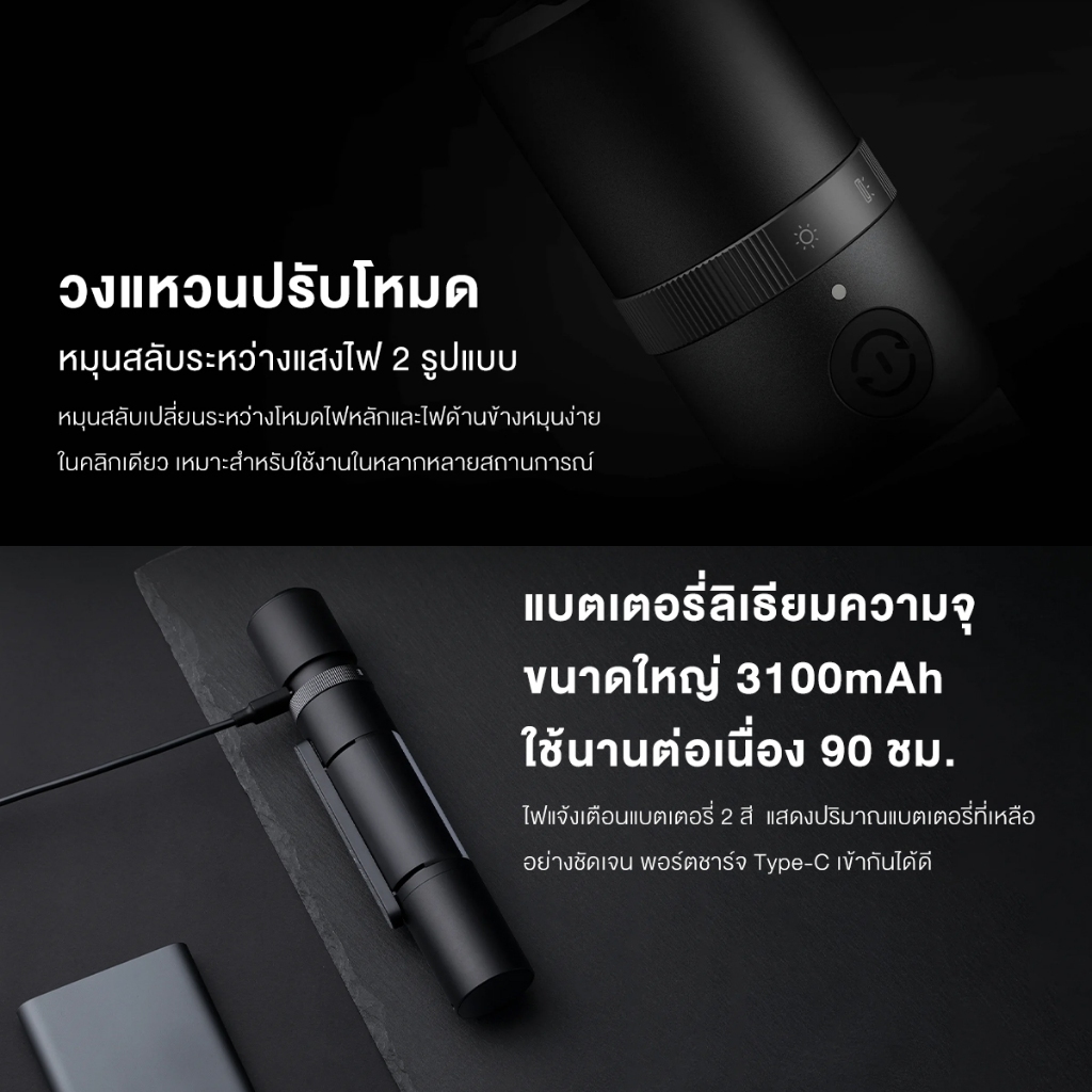 Xiaomi Multi Function Flashlight แสงกลางแจ้ง I แสงแรง 1000lm I การให้แสงนาน 240m I แบตอึด ...