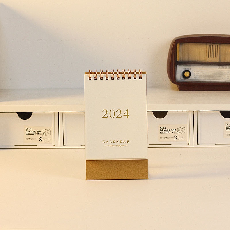 2024 Retro Simple Desk Calendar To Do List 365 Days Yearly Monthly ...