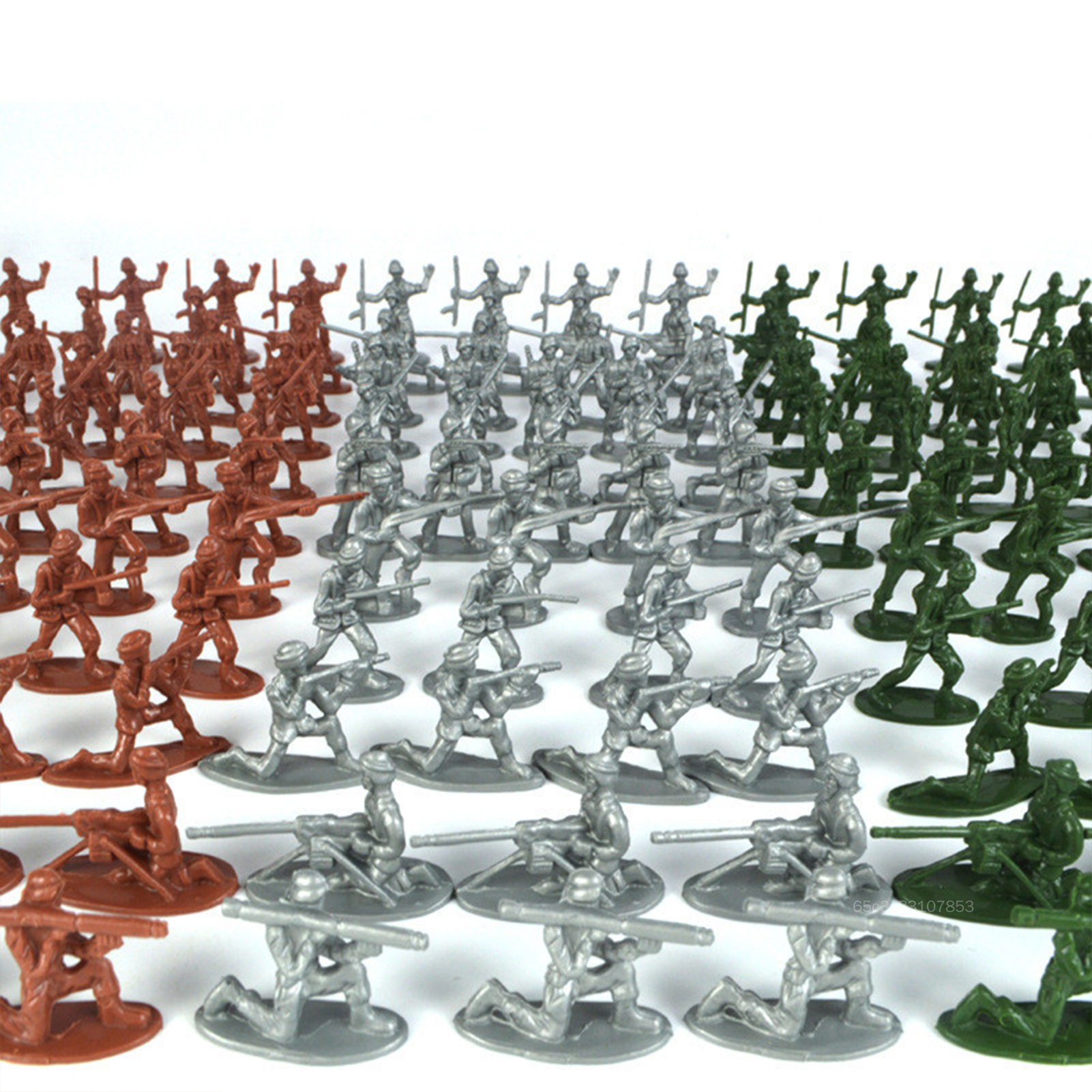 100 Pieces Military Figures War Soldiers Playset Plastic Army Men Toy ...
